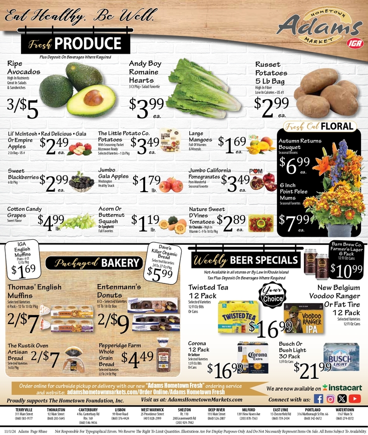 Print Weekly Specials Page | Adams Hometown Markets | West Warwick - 25 ...