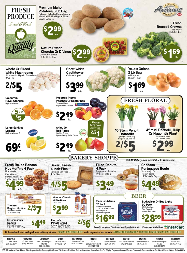 Print Weekly Specials Page | Adams Hometown Markets | Canterbury - 4 ...