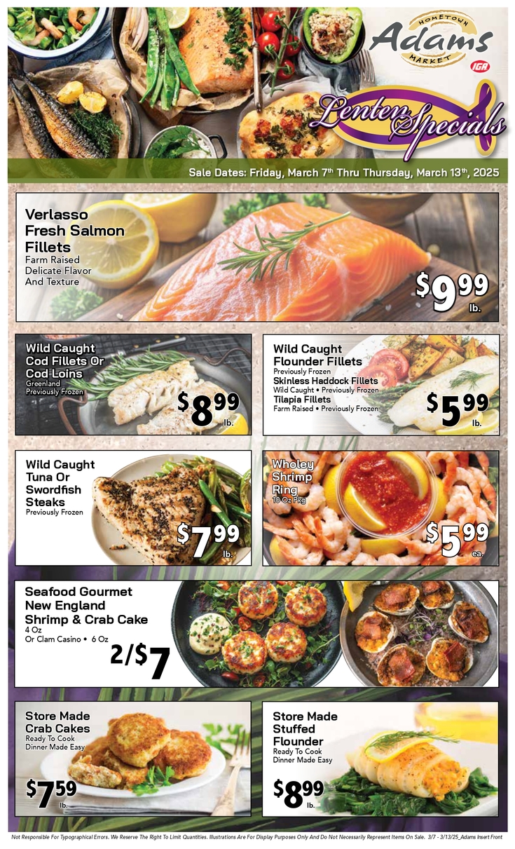 Print Weekly Specials Page | Adams Hometown Markets | East Lyme - 15 ...